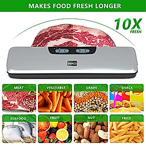 Vacuum Sealer Machine, GHVACZS Lightweight Food Vacuum Sealer Compact Machine for Food Preservation, Automatic Food Sealer Saver Vacuum Machine Easy to Use, Clean and Storage for Home Kitchen (GHVACZS Silver)