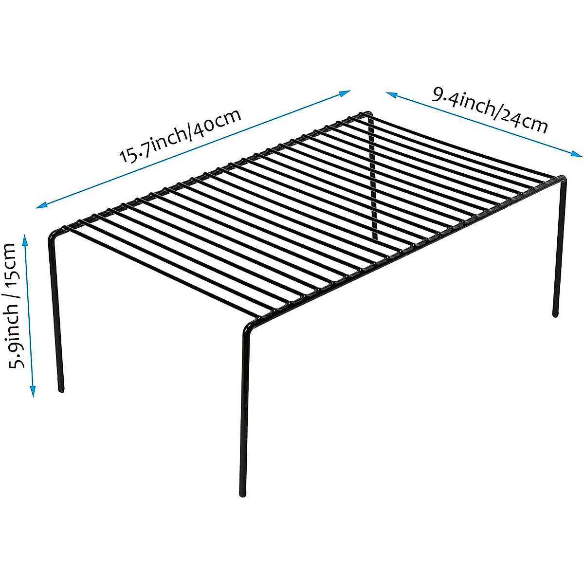 ARCCI Kitchen Cabinet Shelf Organizer Set of 3, Large (15.7 x 9.4 inch) Rustproof Metal Wire Pantry Storage Shelves, Dish Plate Racks for Cabinets, Freezer, Counter, Cupboard Organizers and Storage