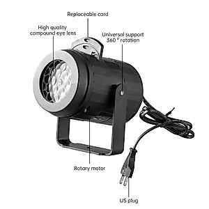 Callenbach Christmas Projector Lights, Snowflake Projector Rotating Christmas Snowfall Lights with 2 Film for Christmas Holiday Party Garden Indoor & Outdoor Decorations