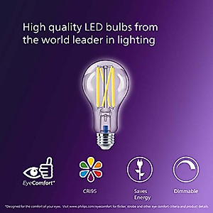 Philips LED A21 Ultra Definition Dimmable LED Light Bulbs - Flicker-Free 100w Light Bulbs with EyeComfort Technology - Soft White 2700K Lightbulb - 1600 Lumen - E26 Base - 2 Pack
