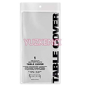YUZKENCI Assorted Color 6 Pack Premium Disposable Plastic Tablecloth 54 Inch. x 108 Inch. Rectangle Table Cover
