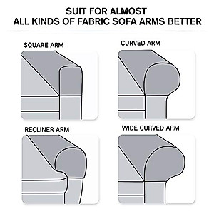 MBROS Sofa Armrest Cover,Stretch Fabric Furniture Protector Armchair Slipcover for Recliner Sofa Chairs Jacquard Arm Cover Set of 2-Navy