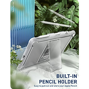 i-Blason Case for iPad 9th/8th/7th Gen 10.2 Inch (2021/2020/2019) [Halo Series] Clear Proteciton with Built in Kickstand, TPU Inner Bumper (Transparent)