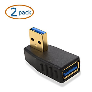 Cable Matters 2-Pack 90 Degree Right Angle USB Adapter Gender Changer