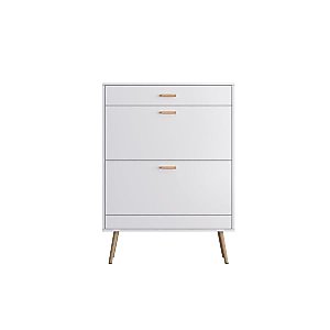 Shoe Cabinet,16 Pair Shoe Rack Storage Organizer with 2 Flip Drawers,White Entryway Shoe Storage Cabinet for Heels, Boots, Slippers (White) (White)