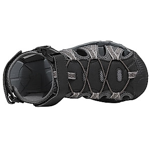 WOTTE Women's Closed Toe Sport Hiking Sandals Walking Outdoor Summer Athletic Sandals Size 8 Black/Grey