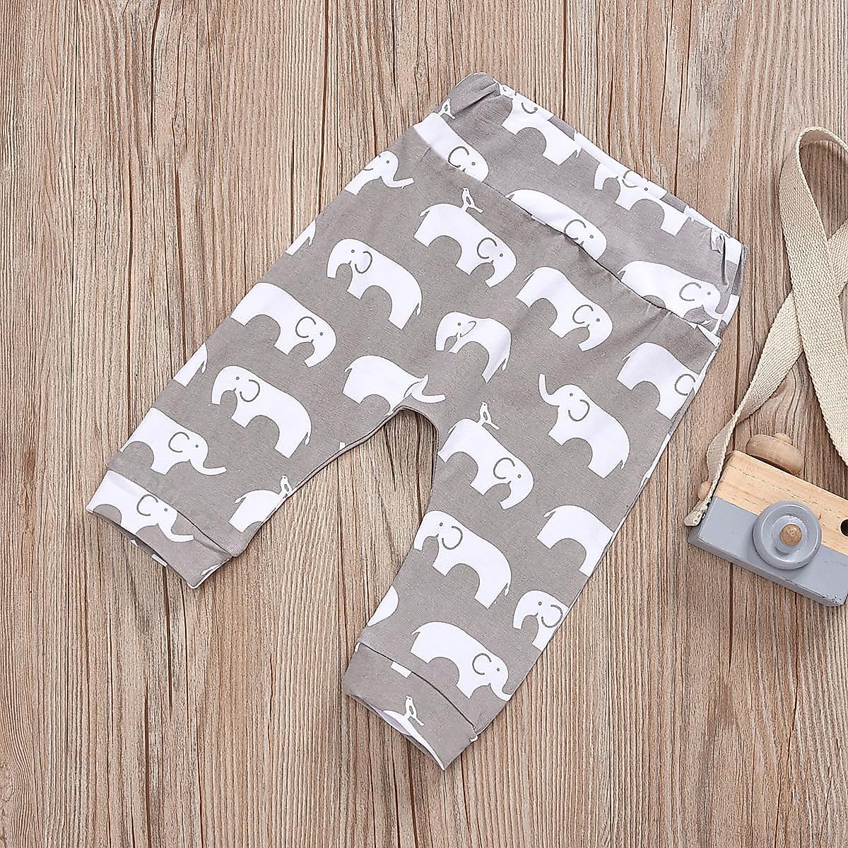 Aruzig Newborn Baby Boys Elephant Clothes Set Long Sleeve Romper Bodysuit Pants Hat 3Pcs Outfit (Long Sleeve Elephant, 0-3 Months)