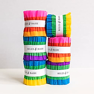 Riles & Bash Fiesta Streamer Backdrop with Crepe Paper Flowers and Ruffled Streamers (Fiesta)