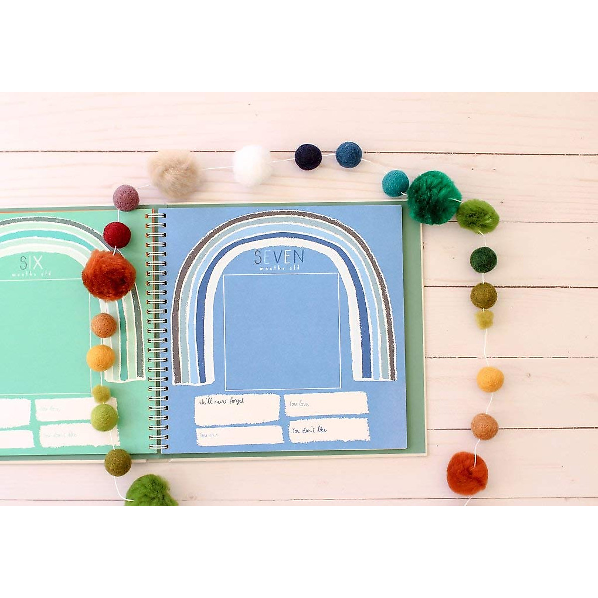 Lucy Darling Little Rainbow Baby Memory Book - First Year Journal Album To Capture Precious Moments - Milestone Keepsake For Boy Or Girl - Made In USA