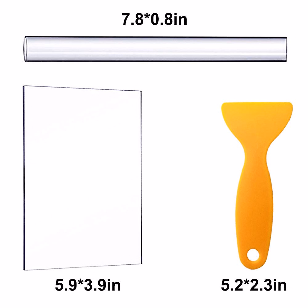 Acrylic Clay Roller with Acrylic Sheet Backing Board Assisted Shovel Rubber Clay Tools/Moulds Acrylic Ultra-Light Clay Hand-Made DIY Tool Materials 3+ Years Old