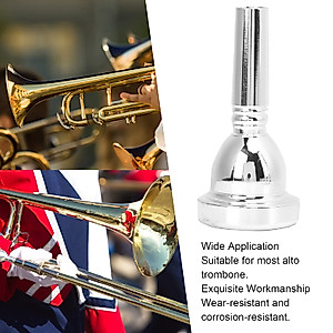 Trombone Mouthpiece, Brass Material 5G Trombone Mouthpiece Trumpet Mouthpiece for Tenor Trombones(Silver 12.7mm)