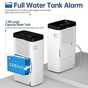 HUMSURE Dehumidifier 30 Pint 1,500 Sq. Ft, Basement Bathroom Bedroom Dehumidifier With Drain Hose, Medium To Large Home And Basement Dehumidifier, Smart Humidity Control Dehumidifier With 24 Hour Dry Timer, IONIZER, Auto Defrost (1,500 Sq. Ft)