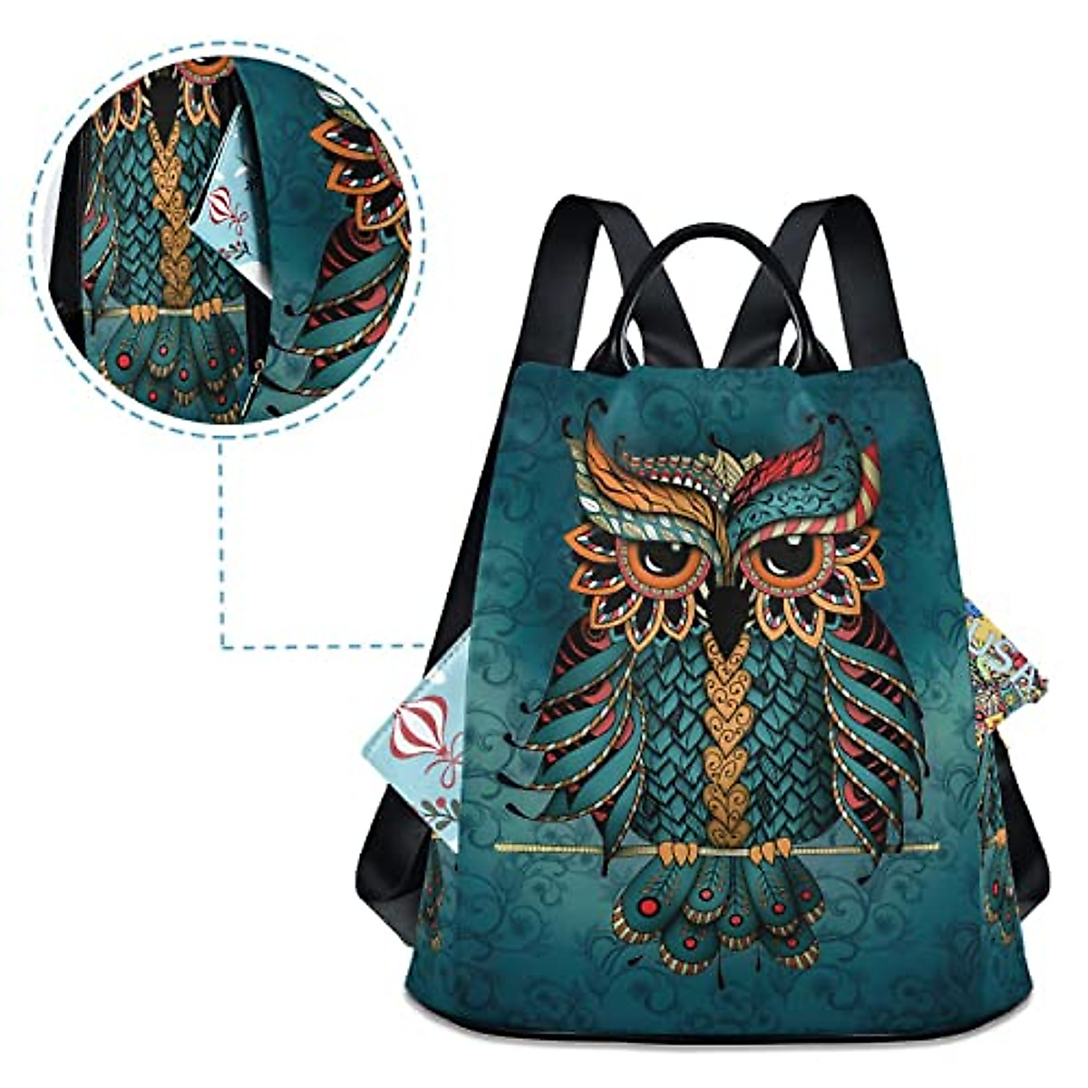 Fustylead Owl Women Fashion Backpack Purse Travel Ladies College Shoulder Bags