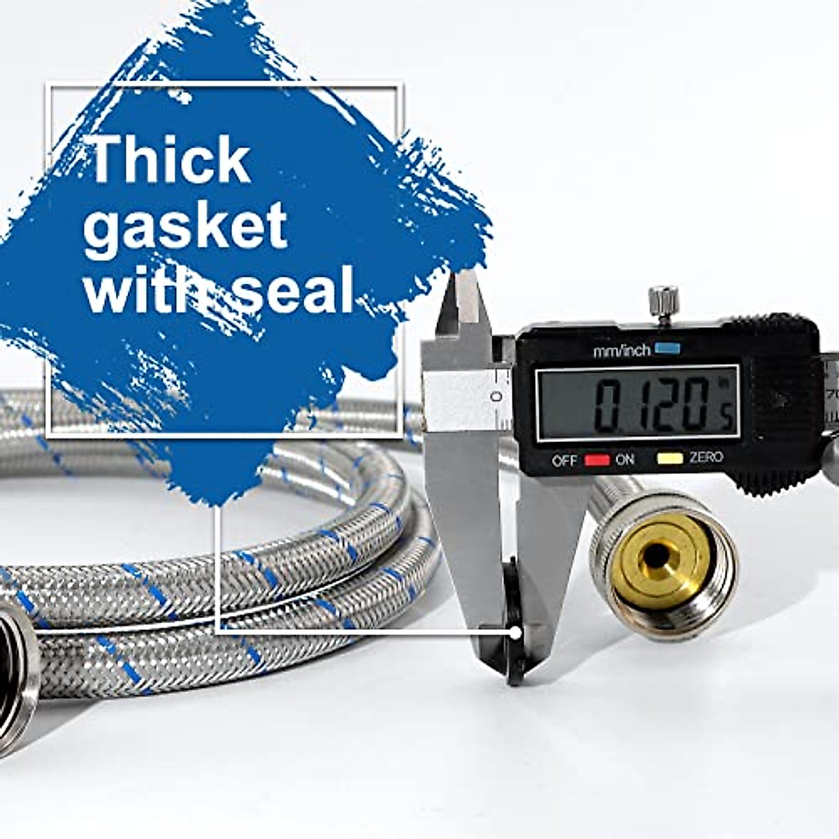 Washing Machine Hoses,Stainless Steel Washing Machine Hose 4 Foot Braided Premium Washer Hoses Supply Lines(2 Packs)-washer hoses 4ft Hot and Cold Striped Water Connection Inlet Supply Lines