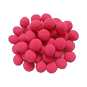 YYCRAFT 100pcs 1 inch Craft Pom Poms Balls for Hobby Supplies and DIY Creative Crafts, Party Decorations,Hot Pink