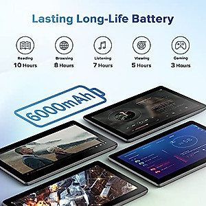FANGOR Tablet 10.1 inch Android 11.0 Tablets, Tablet Computer with 2GB RAM 32GB Storage, 2MP+ 8MP Dual Camera, IPS HD Display, WiFi, Bluetooth, Quad-Core Processor, Google Certified, GPS (Gray)