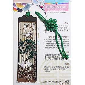 Traditional Korean Metal Bookmark Hangul Crane Mandarin Duck The Ten Traditional Symbols of Longevity(Pack of 6)