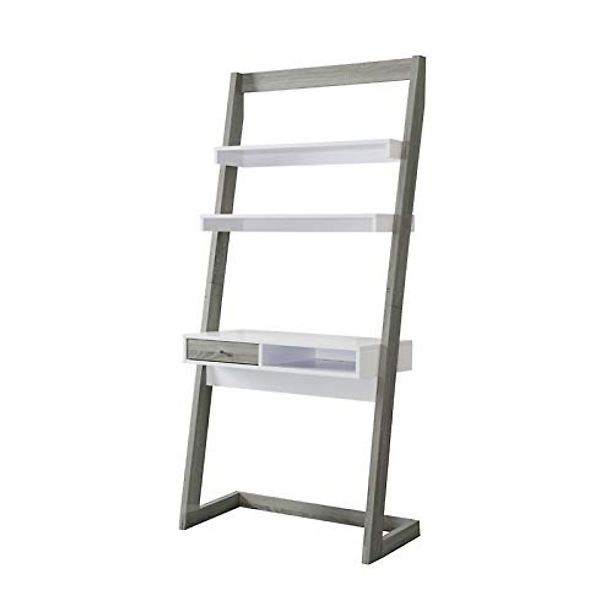 Furniture of America Lazlo Wood Writing Desk with Shelves in Distressed Gray