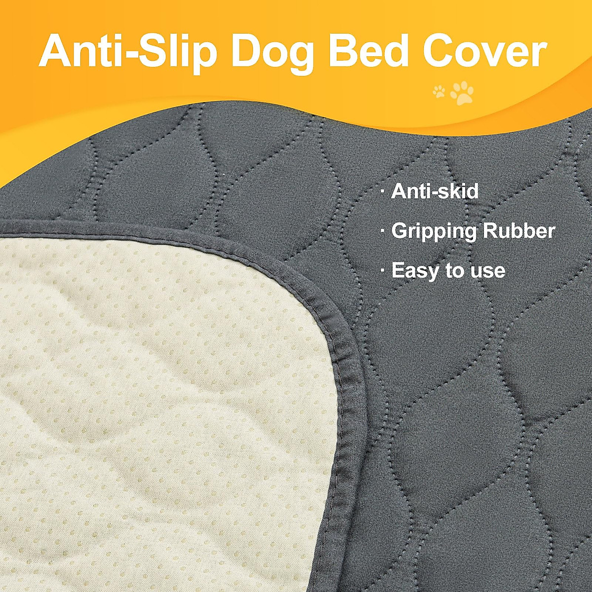 Roilpet 2 Pack Waterproof Dog Bed Cover Blanket Non Slip Couch Cover for Pets Large Dog Cat Kids Children Sofa Furniture Protector(82"×102", Dark Grey)