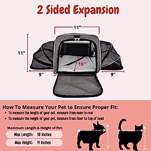Ruff Life 101 Airline Approved Expandable Premium Pet Carrier on Wheels- Two Sided Expandable Rolling Carrier- Designed for Dogs & Cats- Extra Spacious Soft Lined Carrier! (Grey)
