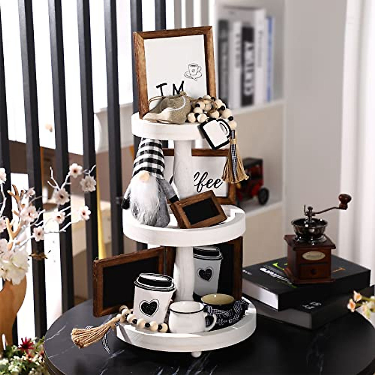 Nuanchu 3 Tier Cupcake Stand Holder Three Tier Serving Tray Cupcake Stand White 3 Cupcake Tower for Dessert Table Party Farmhouse Display Tea Cake Birthday Wedding