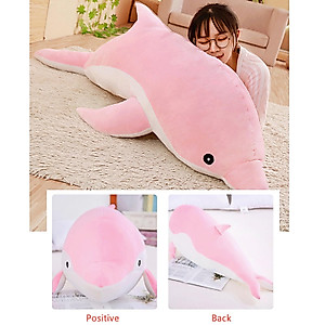 AHXHWKA Giant Dolphin Stuffed Animals Plush Pillow Super Soft Sea Animal Plush Toys Dolls Sleeping Cushion for Boys Girls Gifts 39.4IN