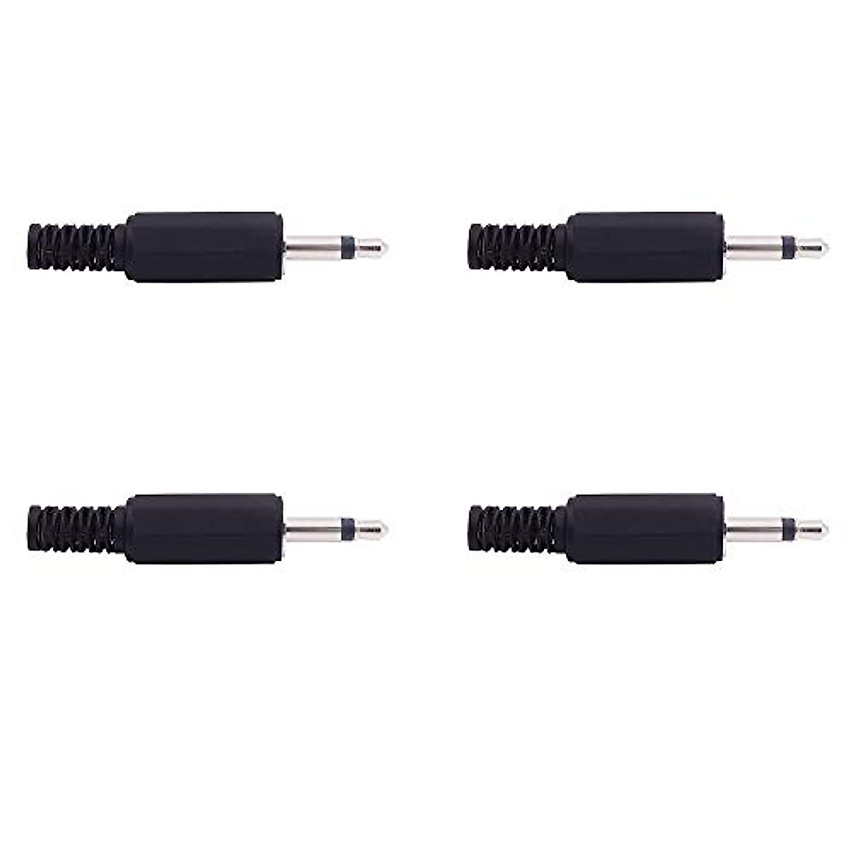 Fancasee 4 Pack 3.5mm Replacement Repair Plug Jack TS 2 Pole Mono Male Plug 1/8" 3.5mm Solder Type DIY Audio Cable Connector for Audio Cable Repair