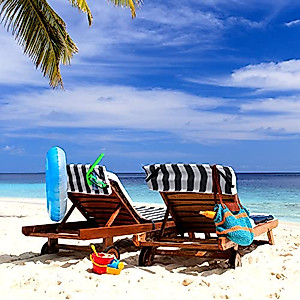 2 Packs Pool Beach Lounge Chair Towel Covers 30 x 85 Inch Microfiber Chaise Chair Towel Cover Portable Stripe Chair Cushion for Summer Lounger Sunbathing Hotel Outdoor (Gray)