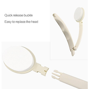 LFJ Lotion Applicator with Long Curved Handle for Back,Legs,Feet Self Application of Sunscreen, Sunless Self-Tanning, Skin Cream, Acne