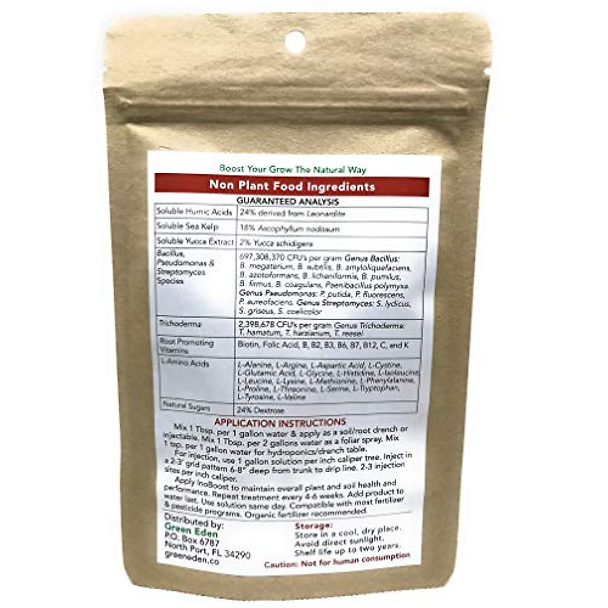 GreenEden InoBoost Ultimate Easy Compost Tea for Plants - Nutrient & Bloom Booster - Soluble Biostimulants for Plant Growth, Flowering & Yields - 8oz. Microbial Inoculant - Super Soil