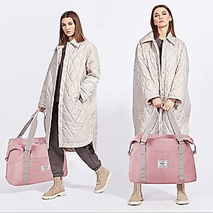 Sport Travel Duffel Bag,Konelia Waterproof Duffel Gym Tote Bag,Weekender Carry on Overnight Bags for Women with Trolley Sleeve Wet Pocket