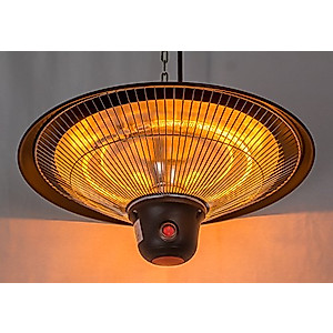 Hiland HIL-PHE-1500BR Electric Gazebo Indoor/Outdoor Heater with LED/Remote, 1500 Watts, Large, Black