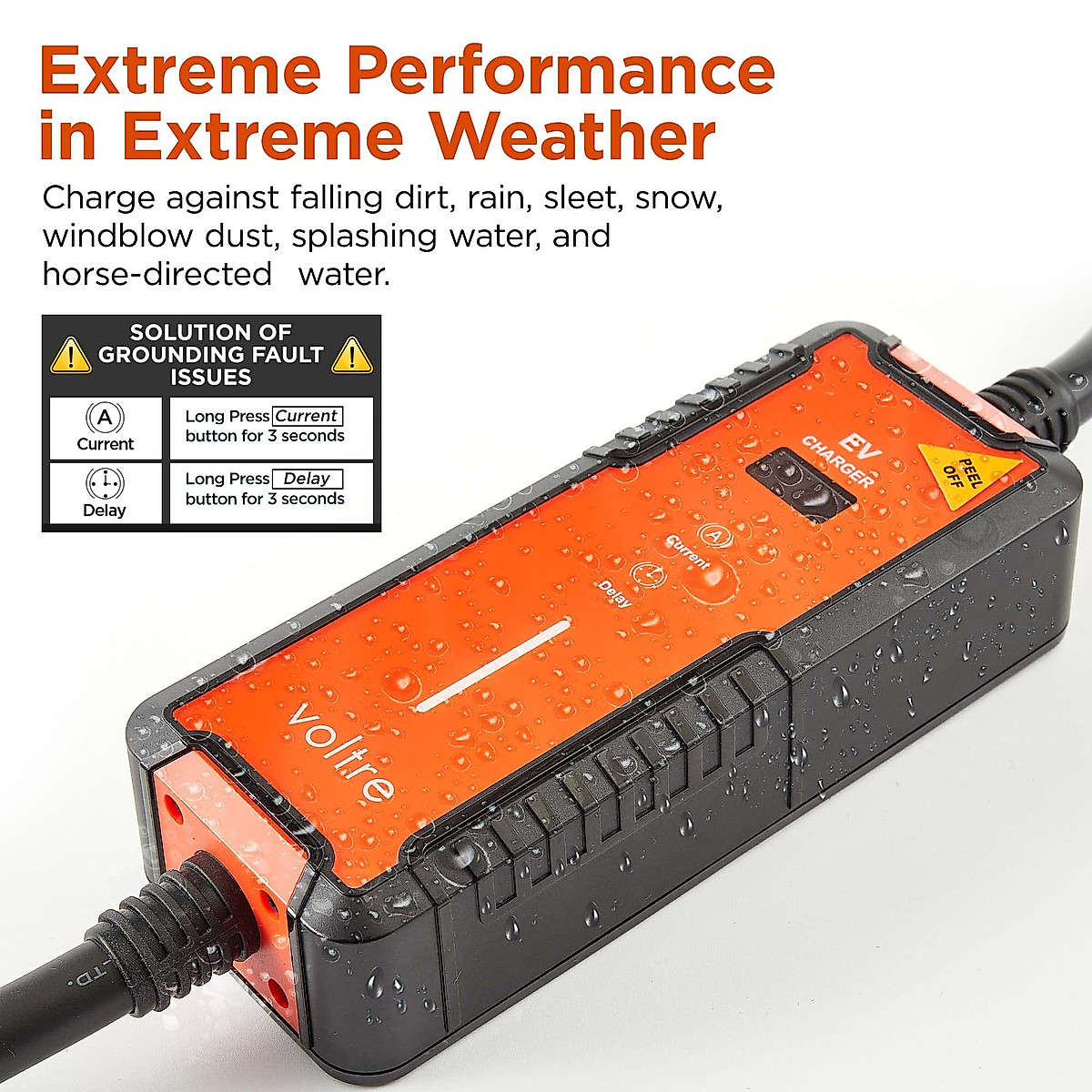 Voltre M2 Level 1 & 2 EV Charger for Tesla & EVs | 25 Ft MAX Cable | 10-32A | 110-240V Portable Electric Car Fast Charger |14-50, 5-15 Plug | Electric Vehicle Charger for J1772 Evs