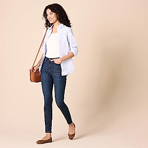 Amazon Essentials Skinny Jeans for Women, High Waist, Stretchy Denim, 10 Long, Dark Wash, 10 Long