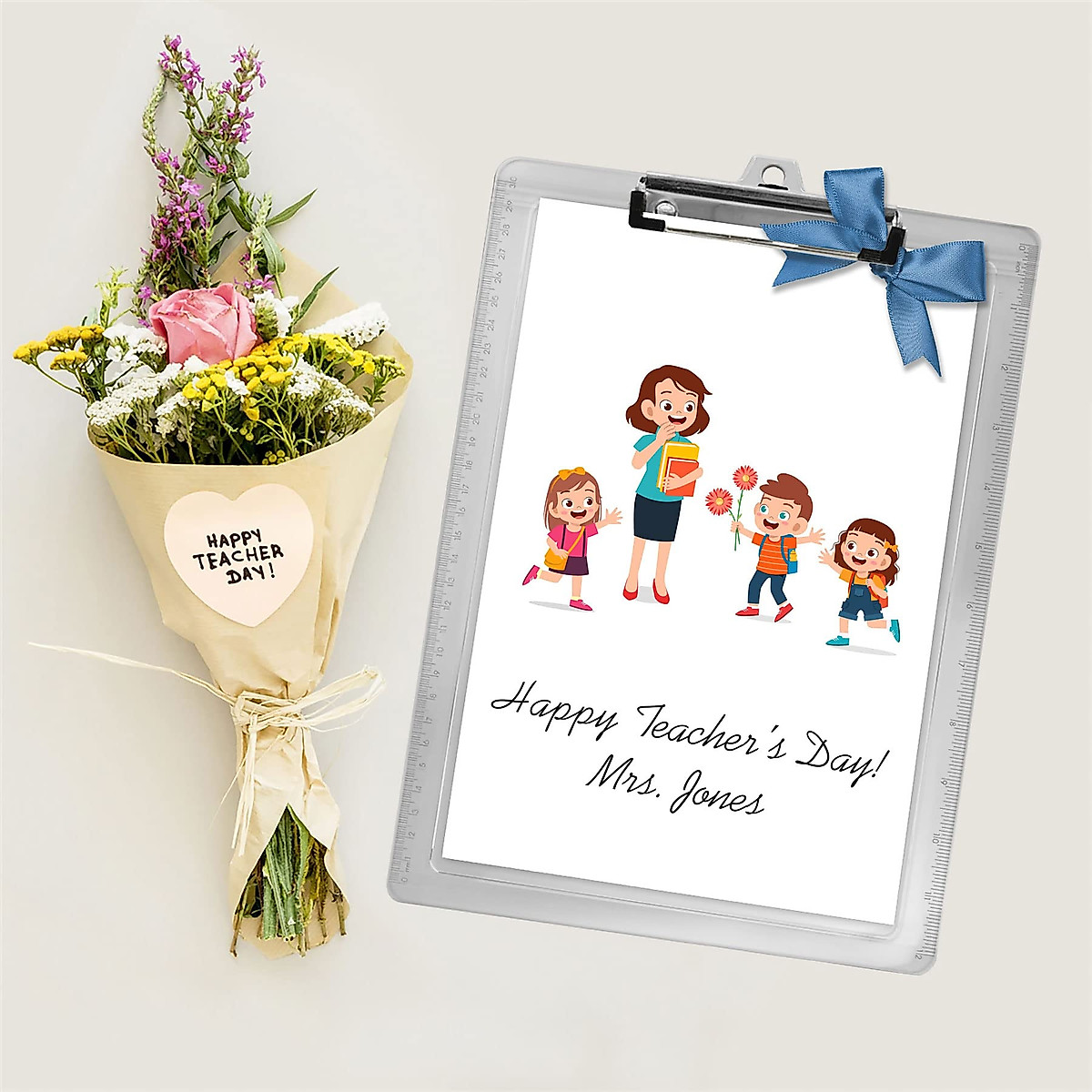 Acrimet 3 Pack Clipboard Letter Size A4 (13 3/8” x 9 7/16”) Low Profile Clip & Side Rulers, Durable Plastic for Office, School, Home Use - Clear Crystal Color