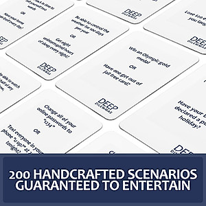 Deep Dilemmas - 200 Original 'Would You Rather' Conversation Cards for Ridiculous Debates & Better Relationships, Adults 16+