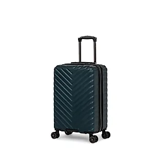 Kenneth Cole REACTION Madison Square Lightweight Hardside Chevron Expandable Spinner Luggage, Emerald, 20-Inch Carry On