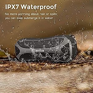 comiso Portable Bluetooth Speakers, Waterproof IPX7 Outdoor Speaker with Light, 20W Loud Sound Powerful Bass, Dual Stereo Pairing, Handsfree Call Bluetooth 5.0 24 Hours for Travel Mountaineering