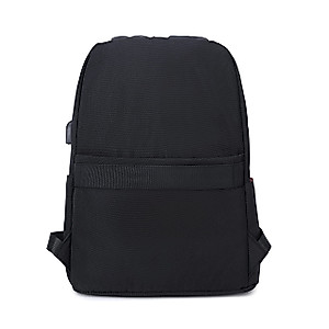 Acmebon Casual Waterproof Backpack for Girl and Boy Pure Color Bookbag for Teen Black