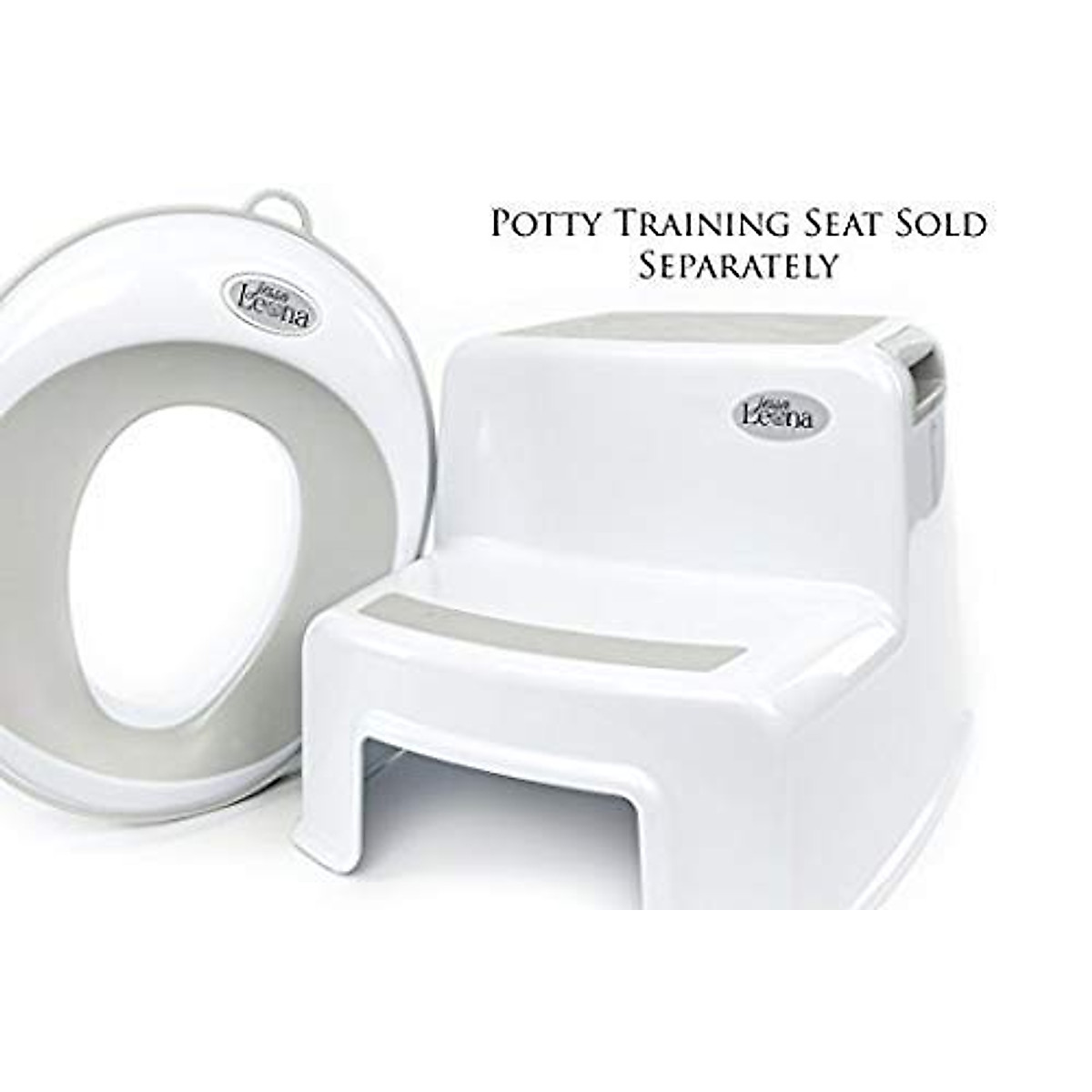 Dual Height 2 Step Stool for Kids | Slip Resistant Soft Grip Toddler's Stool for Potty Training and Use in The Bathroom or Kitchen | BPA Free for Comfort and Safety (1 Pack, Grey)