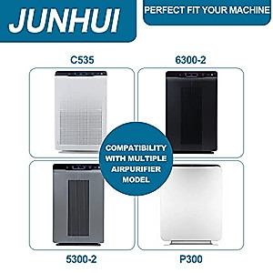 115115 C535 True HEPA Replacement Filters Compatible with Winix Wac5300 5500 6300 P300 Plasmawave 5300-2 5500 6300-2 and 290 300/DX95 and AP-300PH,Filter A 21,2 HEPA Filters+8 Carbon Prefilters