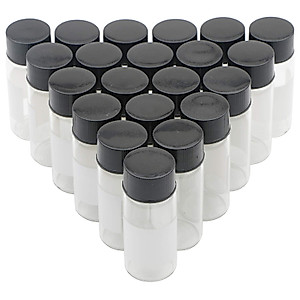 Kesell 10-Pack 10ml (0.338oz, 2.7dram) Premium Clear Glass Vials with Lids - Borosilicate Glass, Small Vials for Samples - Glass Jars with Labels