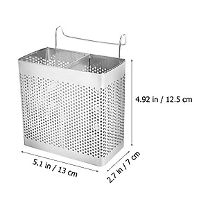 CALLARON 2Pcs Kitchen Utensils Holder Silverware Drying Rack Stainless Steel Chopstick Holder Forks Spoons Flatware Caddie Basket Organizer Drainer with Hook