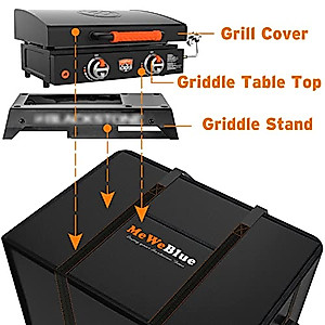 MeWeBlue Griddle Carry Bag Designed for 22” Blackstone Griddle with Lid and Stand, 600D Heavy Duty Waterproof Grill Carry Bag for Blackstone