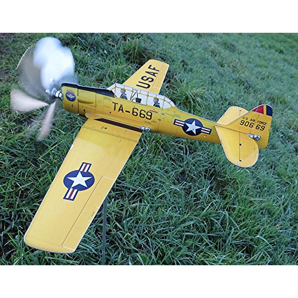at-6 Airplane Windwheel; Propeller Turns When Windy; Stainless Steel; Garden Decoration