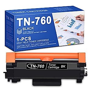 TECHNETIUMINK TN760 Compatible TN-760 Toner Cartridge Replacement for Brother DCP-L2550DW MFC-L2710DW MFC-L2750DW MFC-L2750DWXL HL-L2350DW HL-L2370DW/DWXL Printer (Black, 1 Pack)
