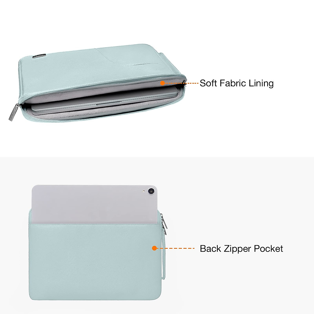 MOSISO Laptop Shoulder Bag Compatible with MacBook Air/Pro,13-13.3 inch Notebook,Compatible with MacBook Pro 14 2023-2021 A2779 M2 A2442 M1, Polyester Briefcase Sleeve with Side Handle, Mint Green