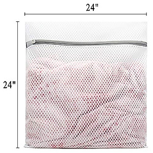 2Pcs Durable Honeycomb Mesh Laundry Bags for Delicates 24 x 24 Inches (2 XX-Large)