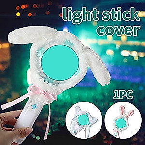 Lightstick Cover,Plush Cartoon Light Stick Covers,Glow Sticks Decorative Cute Protective Cover with Animal Ear Shape for Kpop TXT Concerts,Shows,Performance