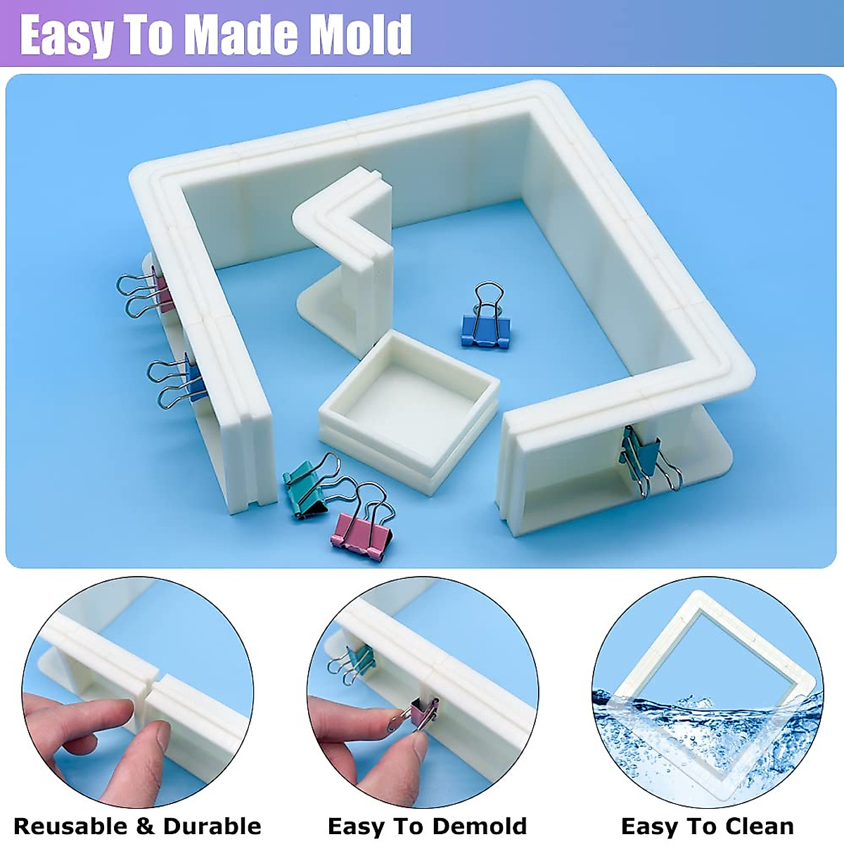 Nomanak 2-Pack Adjustable Mold-Housing for Silicone Molds-Making - Silicone Molds, Mold Making Silicone Rubber, Mold Housing Kit, Housing Frame for DIY Candle Molds, Soap Molds Making, Resin Molds.